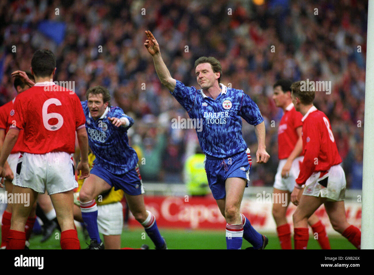 ENGLISH SOCCER. KEVIN MOORE (SOUTH) CELEBRATES SCORING THE SAINTS ...