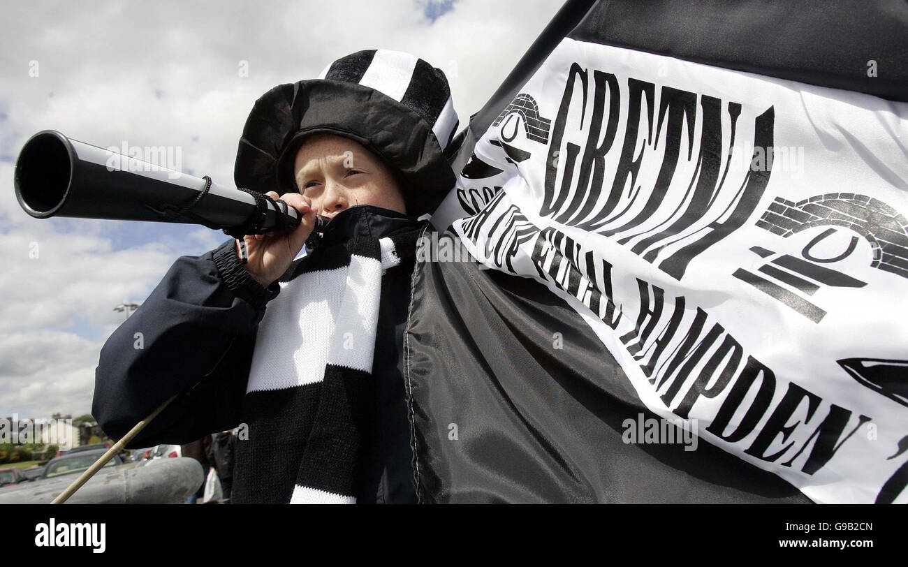 Gretna fan ian halliday aged 9 arrives at hampden park hi-res stock ...