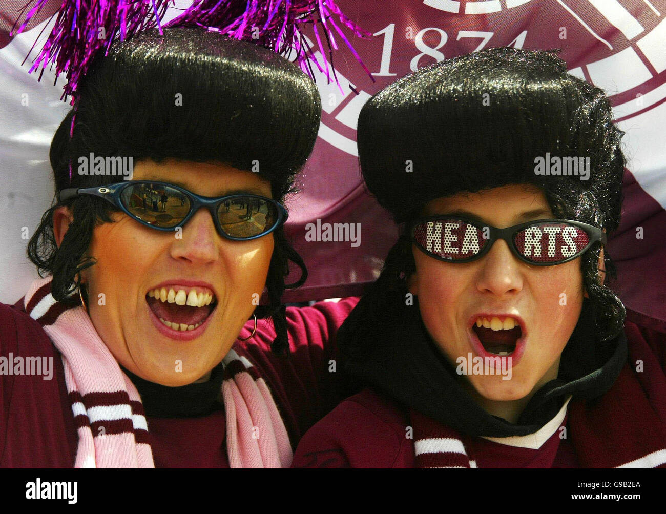Hearts fans arrive at the Tennent`s Scottish Cup Final against Gretna ...