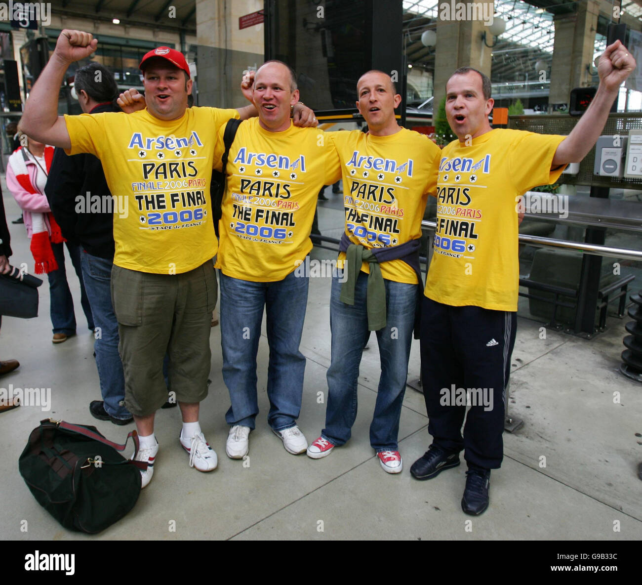 Football fans arrive by train hi-res stock photography and images - Alamy
