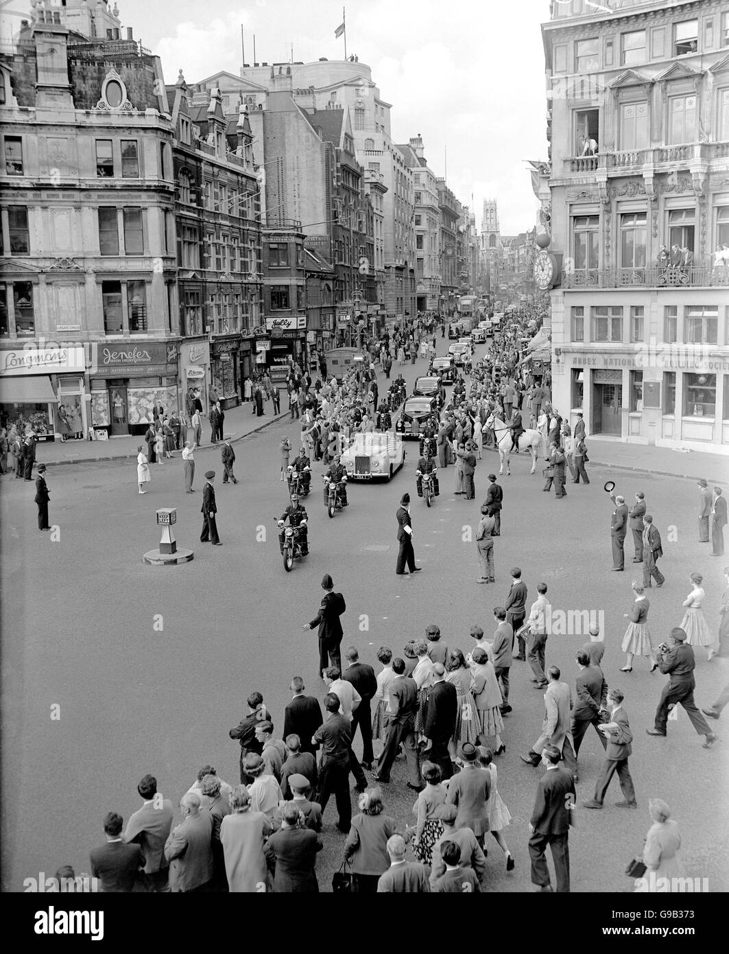 General view of Ludgate Square as US President Dwight Eisenhower is ...