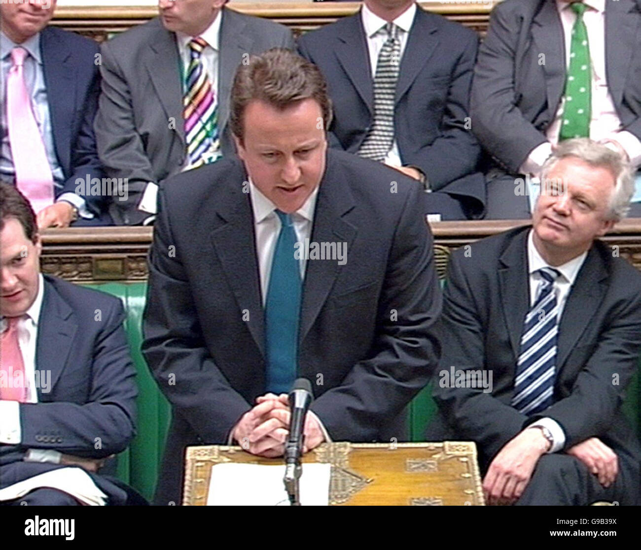 Conservative leader David Cameron speaks in the House of Commons in ...