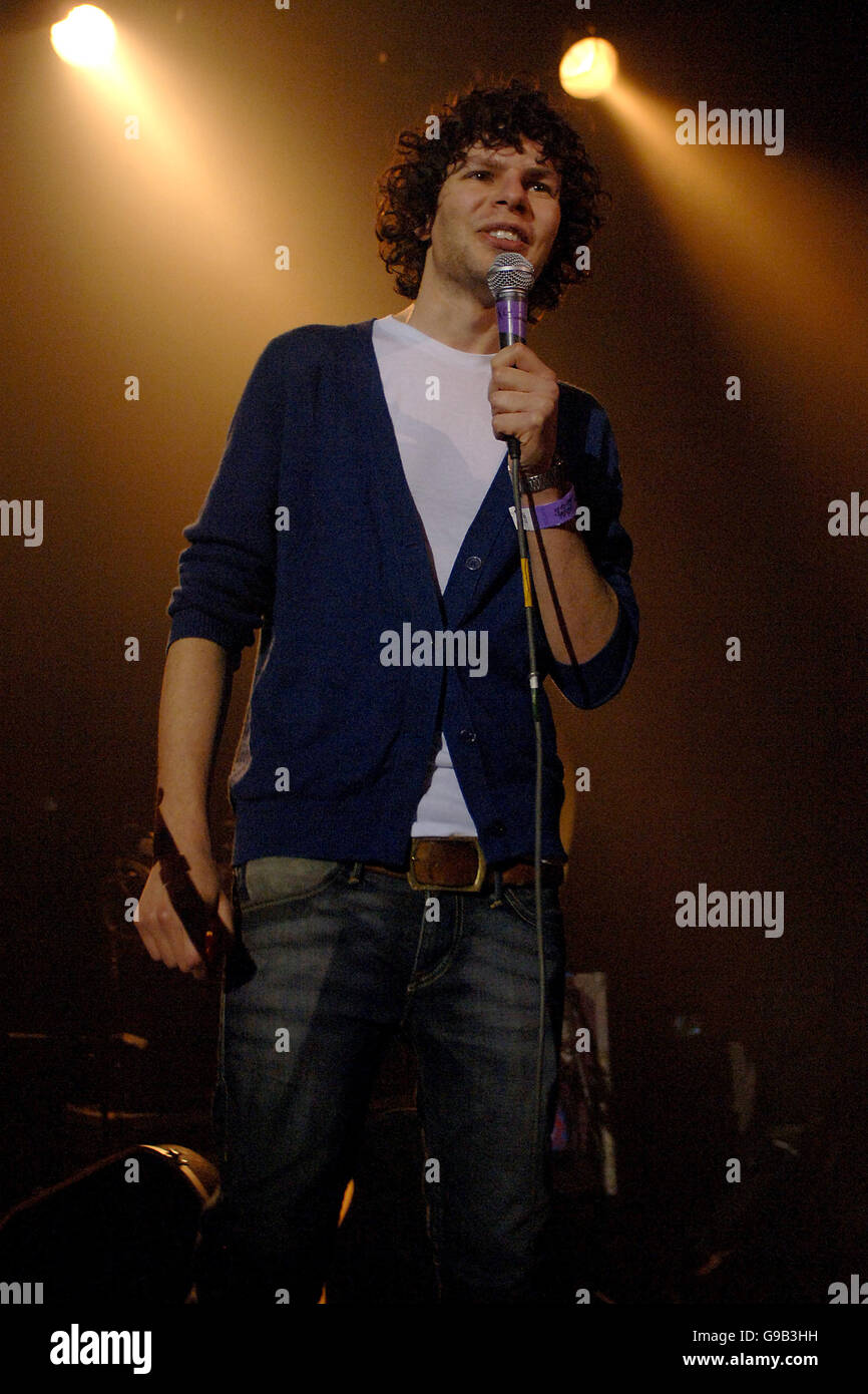 Simon Amstell performs at the Big Ask Live Benefit Concert on at Koko ...