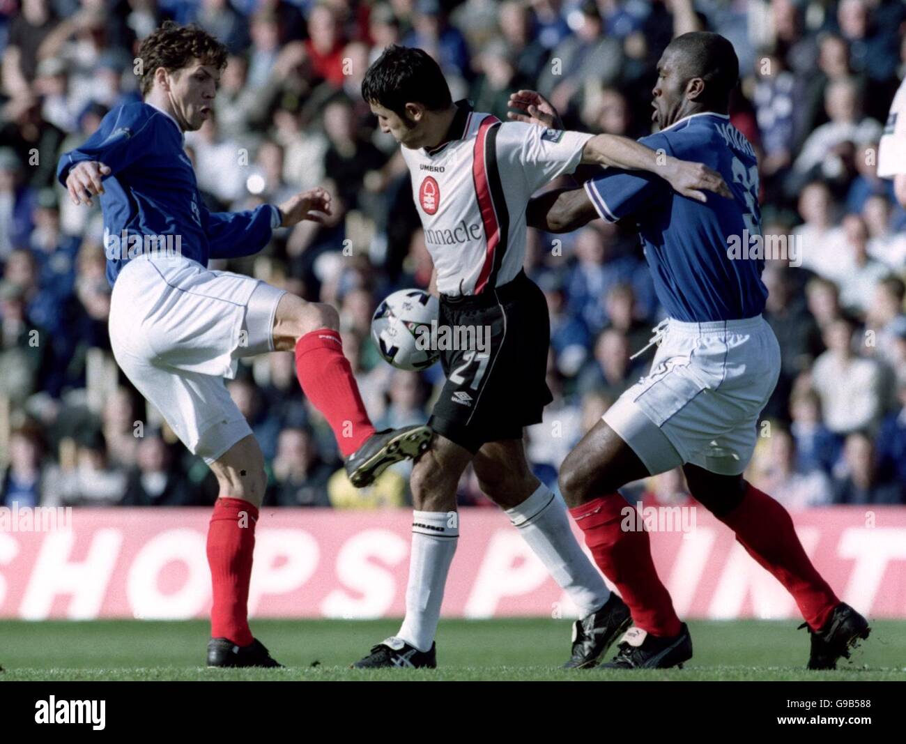 Nottingham Forest's Jack Lester (c) battles with Portsmouth's Darren ...