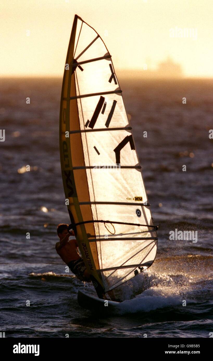 Windsurfing - Perth Beach, Australia Stock Photo - Alamy