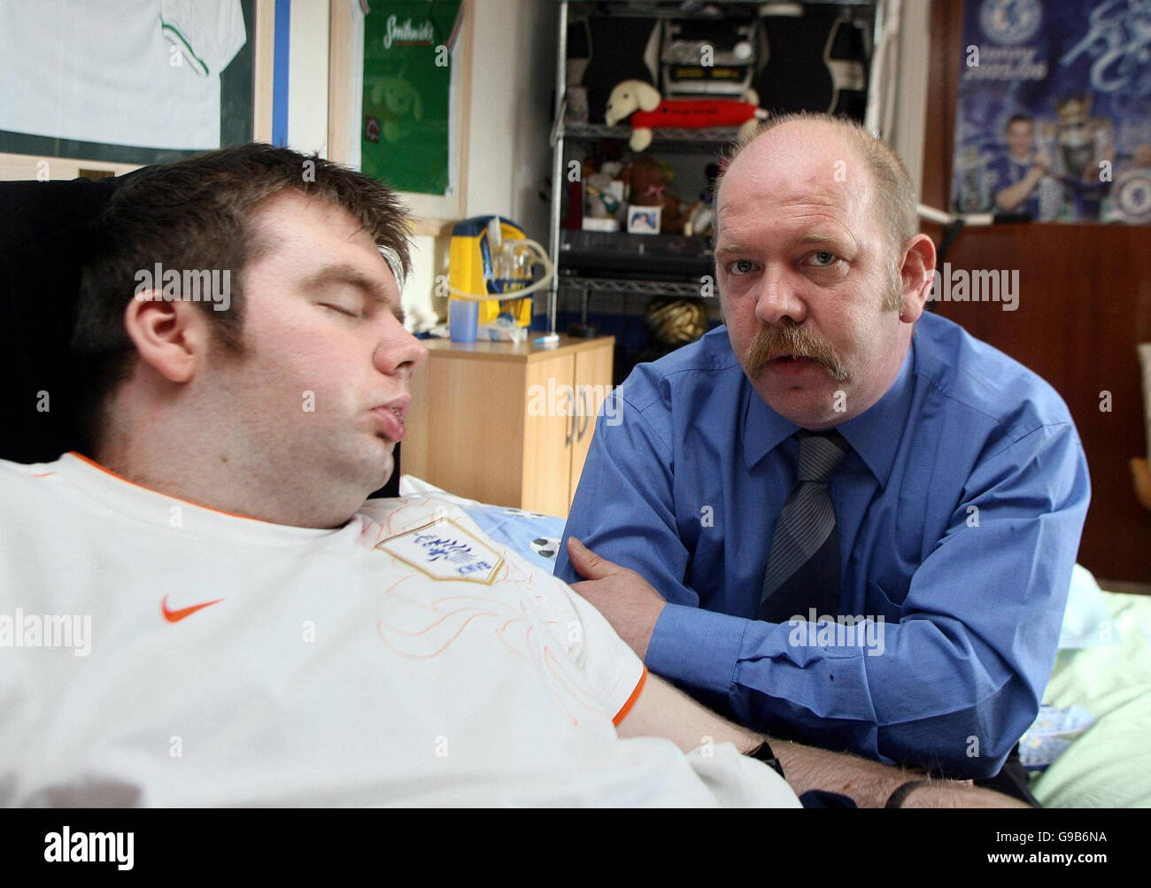 Don Simms (right) in his north Belfast home with 21-year-old son ...