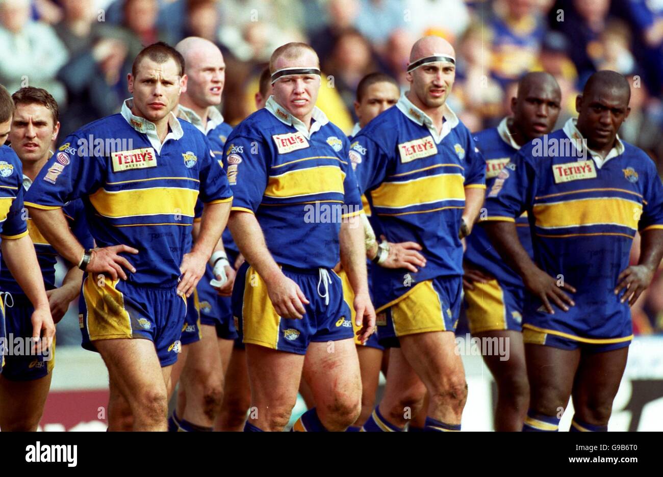 Leeds Rhinos players watch as Hull Sharks convert a try: (l-r) Ryan ...