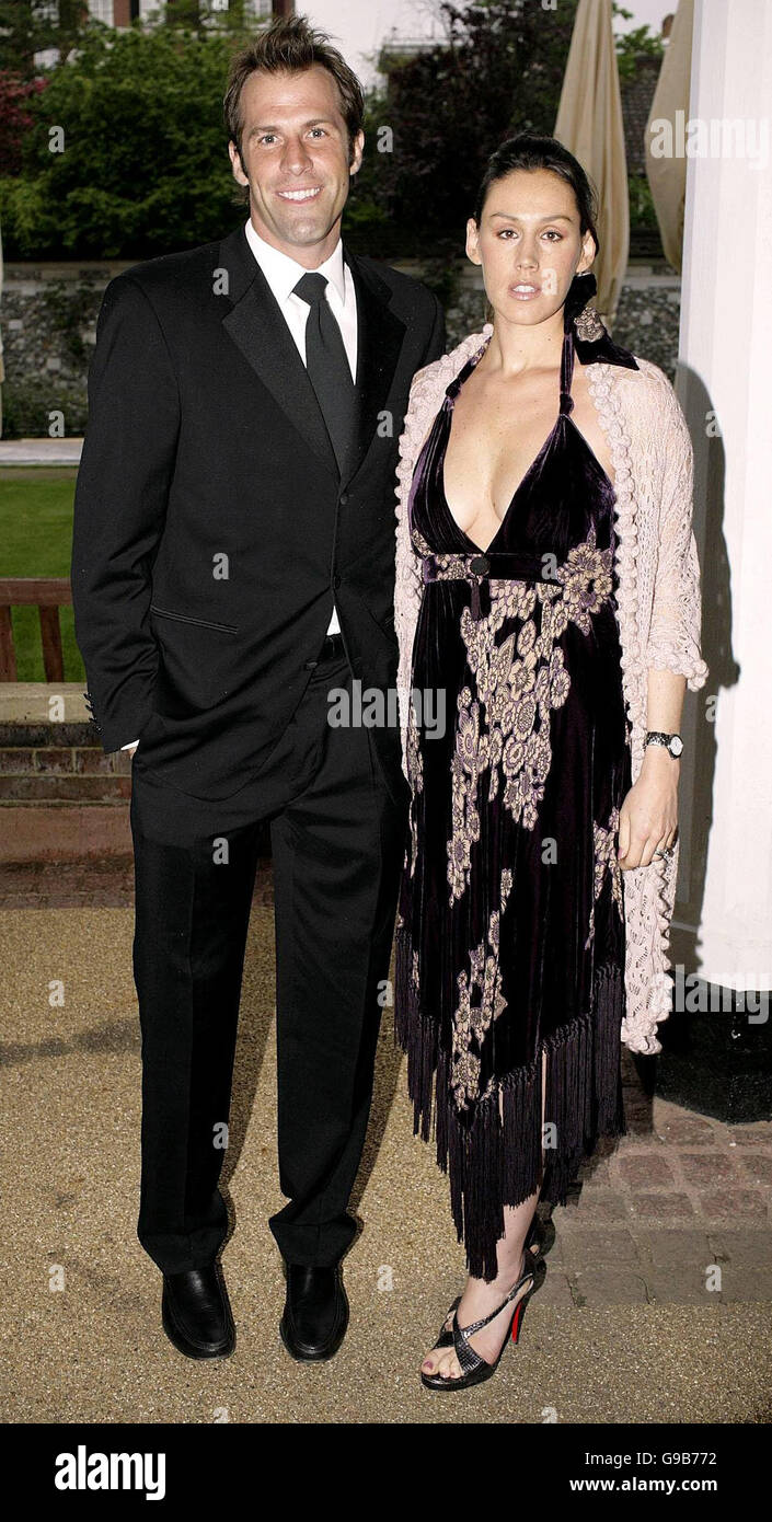 Greg Rusedski and his wife Lucy arrives for the Sport Against Addiction ...