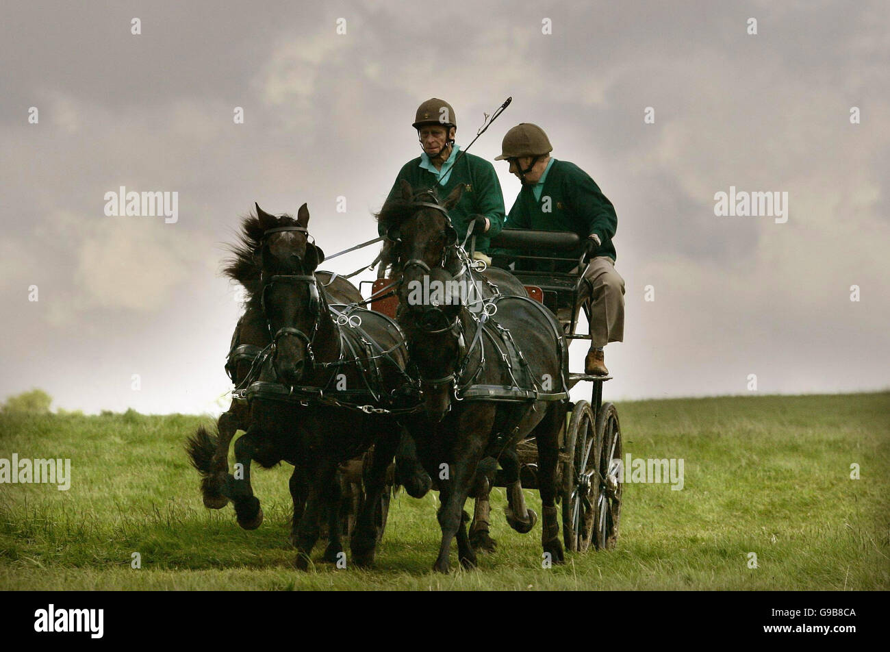 The Duke of Edinburgh with his Fell pony team taking part in the 2006 ...
