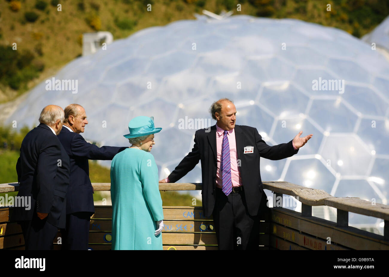 Britain's Queen Elizabeth II and the Duke of Edinburgh (2nd left) with ...