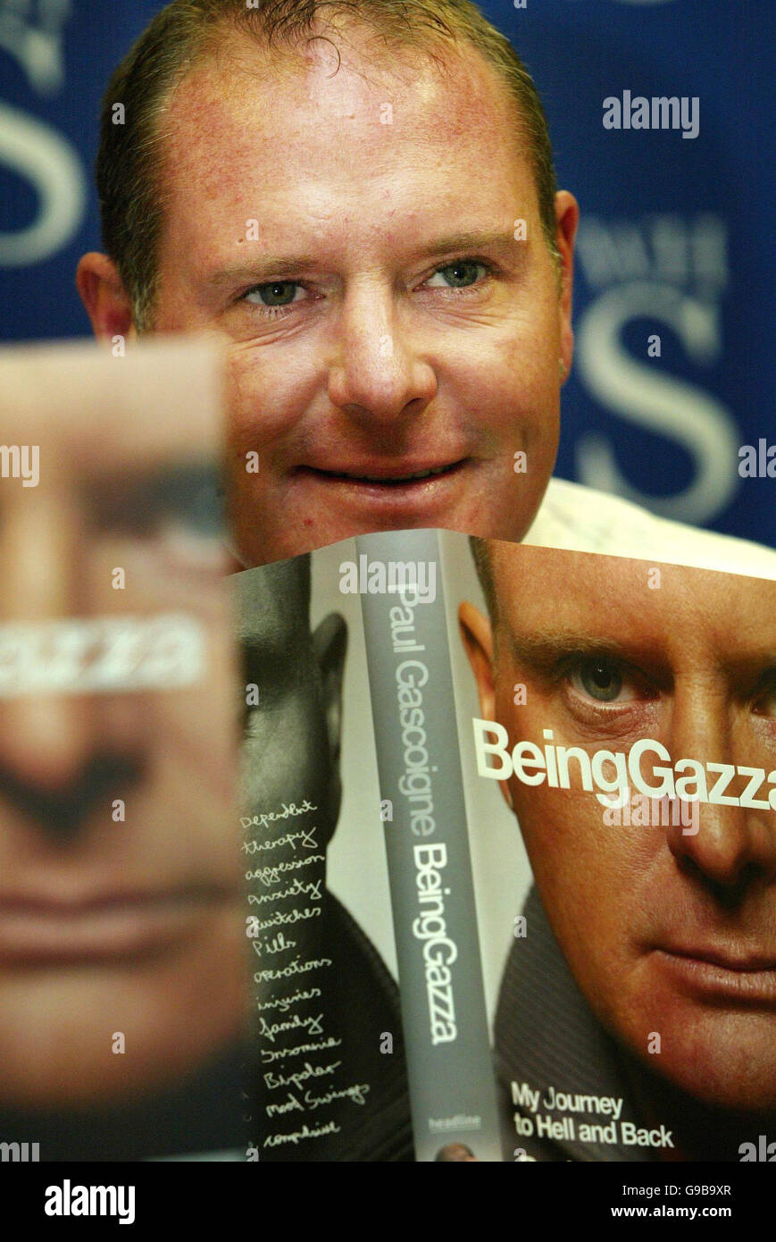 Former Rangers star Paul Gascoigne signs copies of his new book, "Being ...