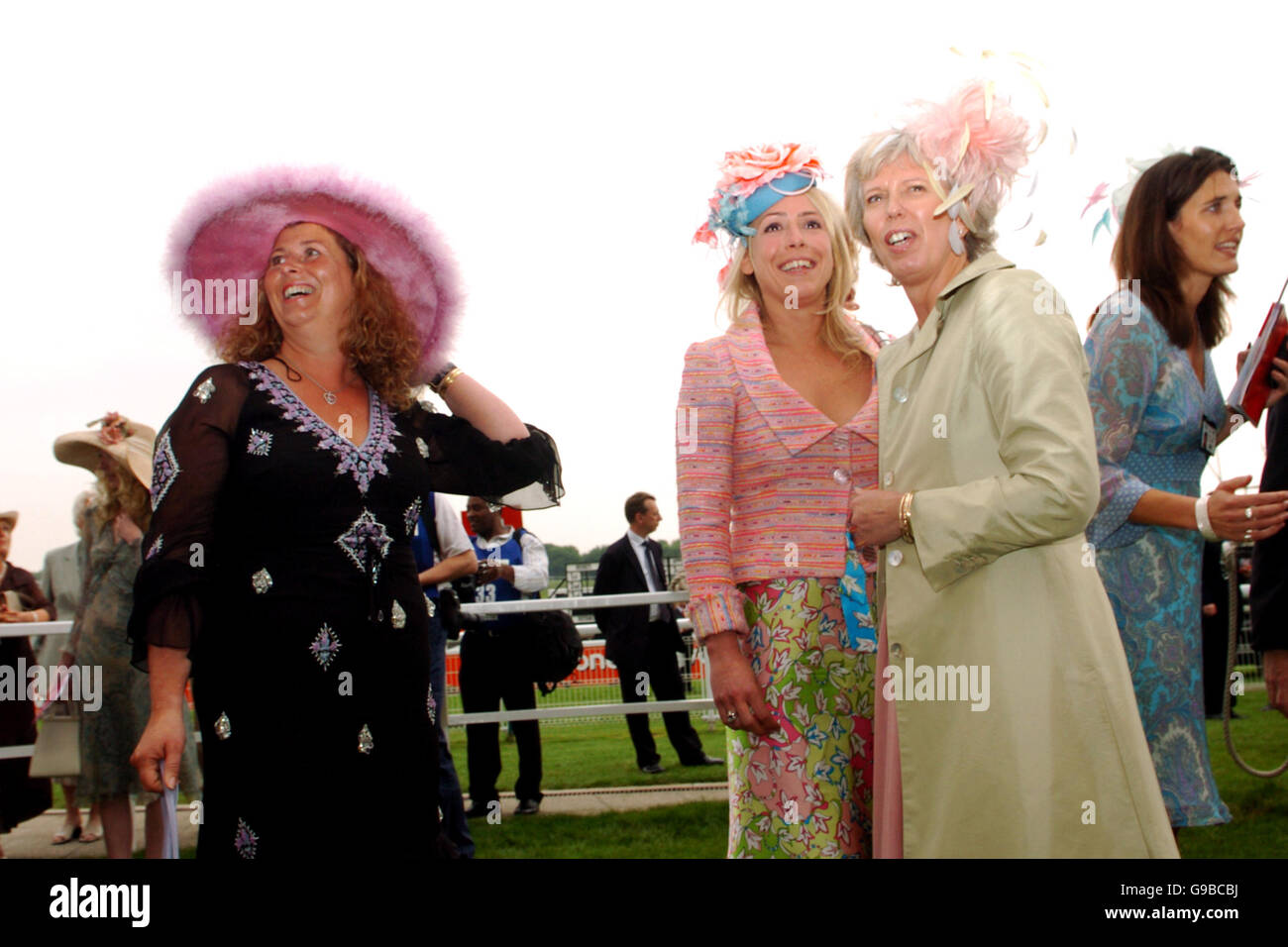 Racegoers enjoy Ladies Day at Epsom Downs Racecourse Stock Photo - Alamy