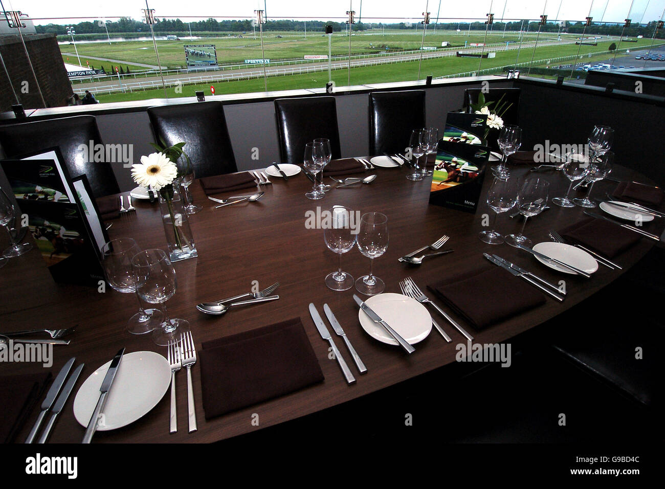 A general view of the Panoramic Restaurant at Kempton Park Racecourse ...