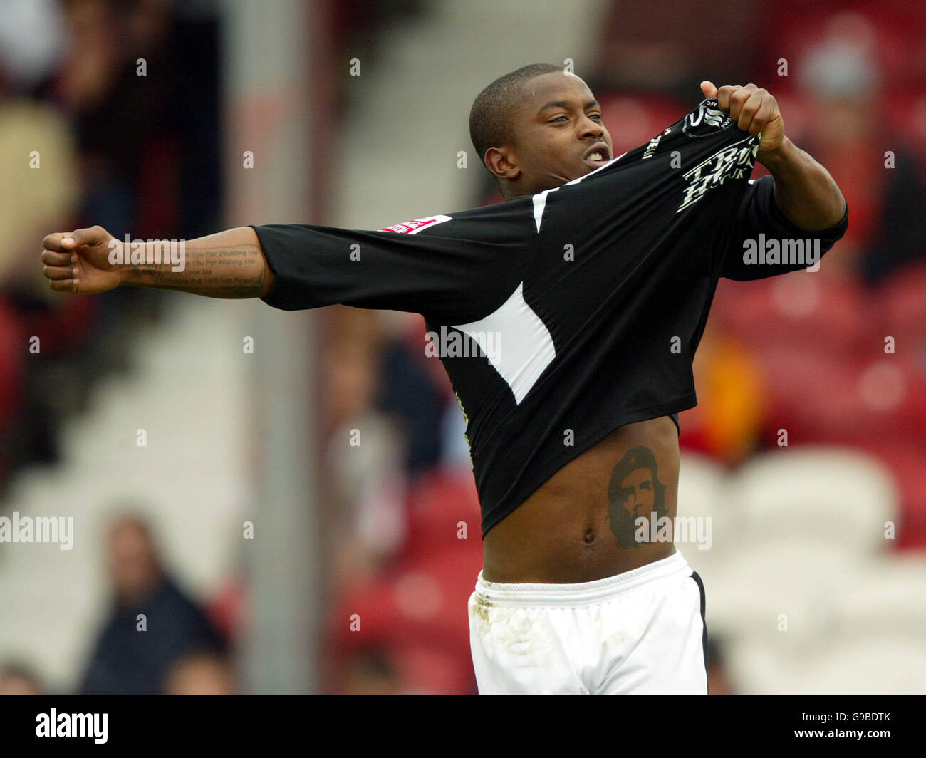 Swansea citys leon knight celebrates his first goal hi-res stock ...