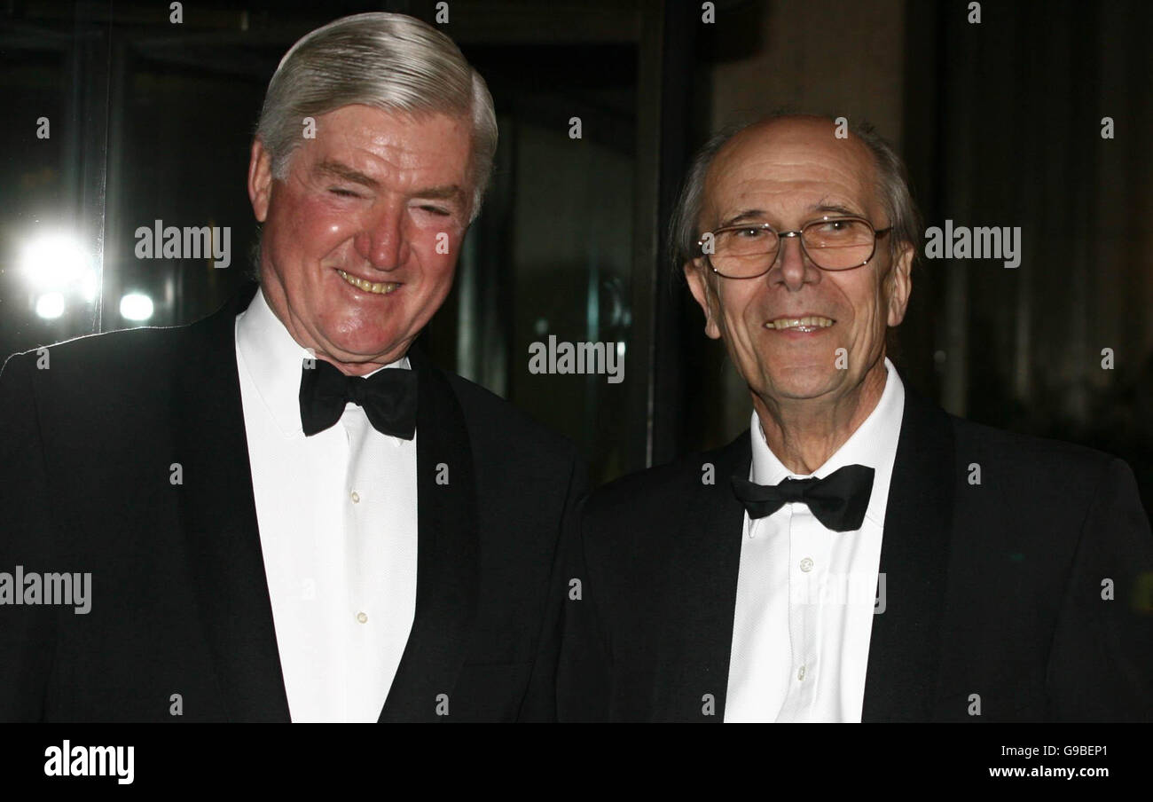 Lord Norman Tebbit and Lord Cecil Parkinson (left) arrive at a dinner ...
