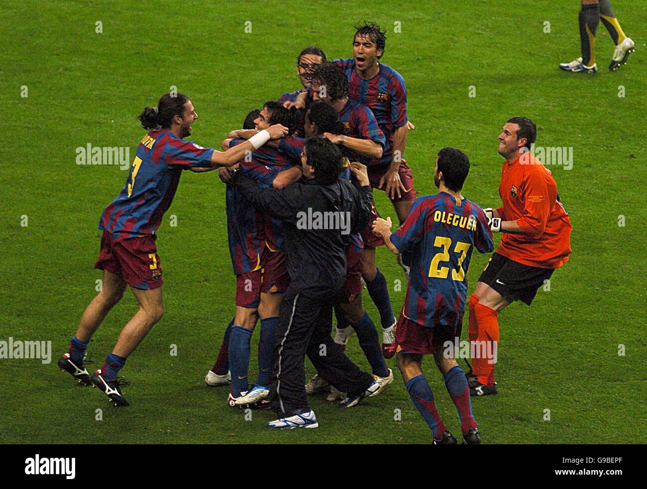 Barcelona celebrate winning the UEFA Champions League Stock Photo - Alamy