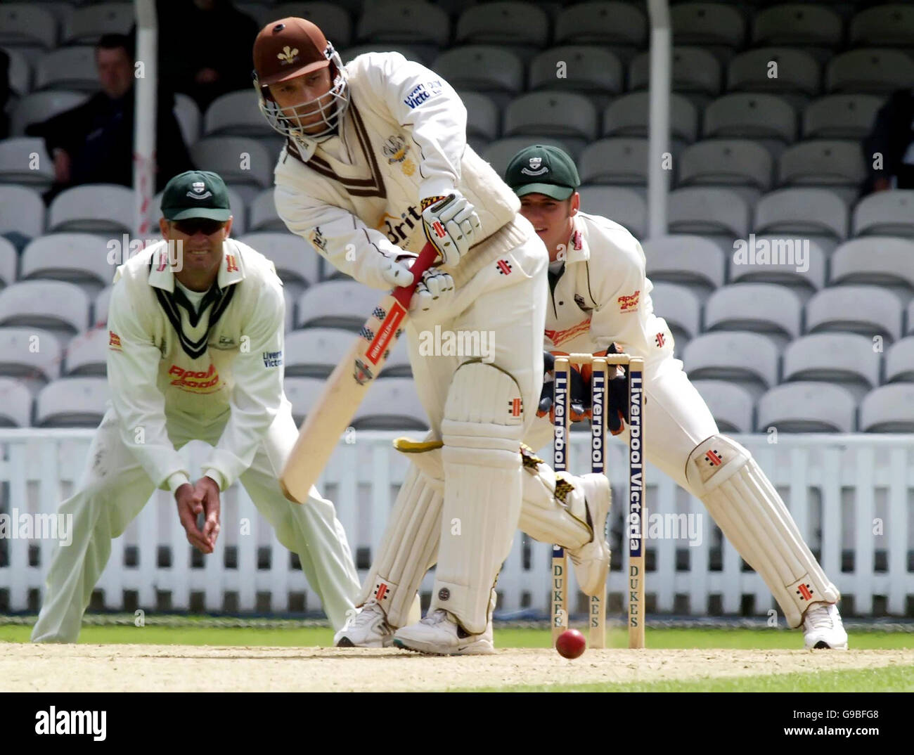Surrey's Mark Ramprakash plays a shot against Worcestershire during the ...
