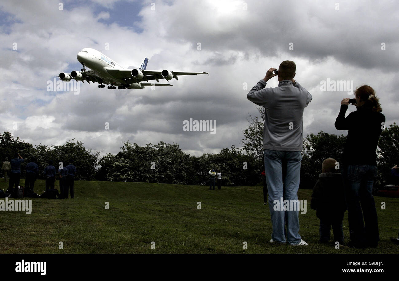The 555 seater airbus arrives at Heathrow 18th MAy 2006. See PA story ...