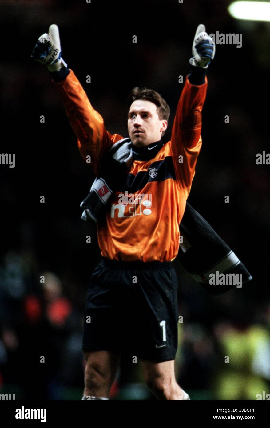 Rangers goalkeeper stefan klos celebrates victory hi-res stock ...