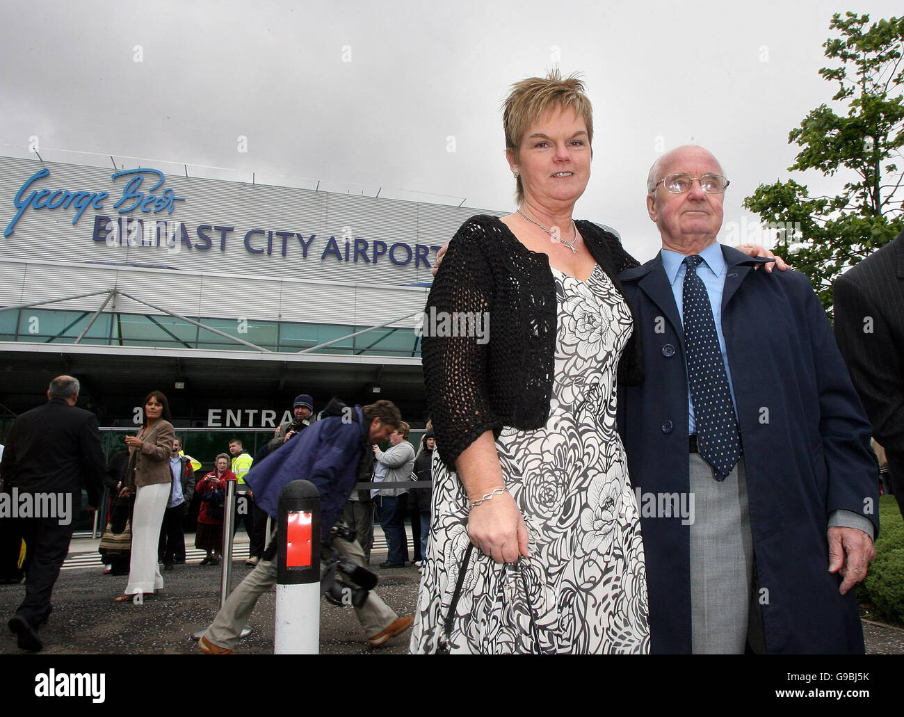 George Best's sister Barbara McNarry and his Father Dickie Best, after ...