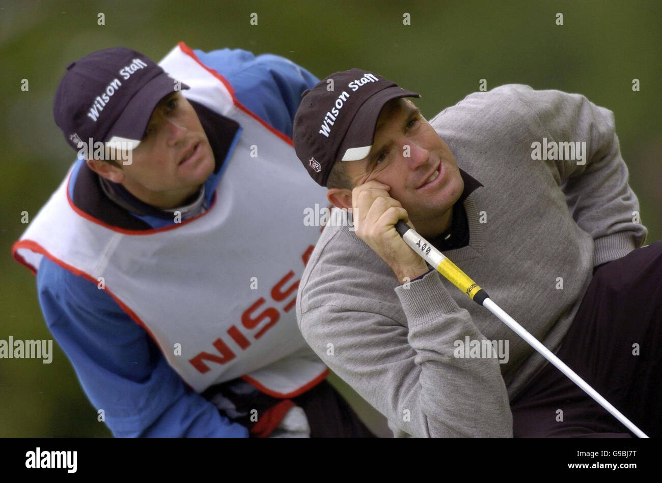 England's Anthony Wall eyes up his shot on the 18th hole during the ...
