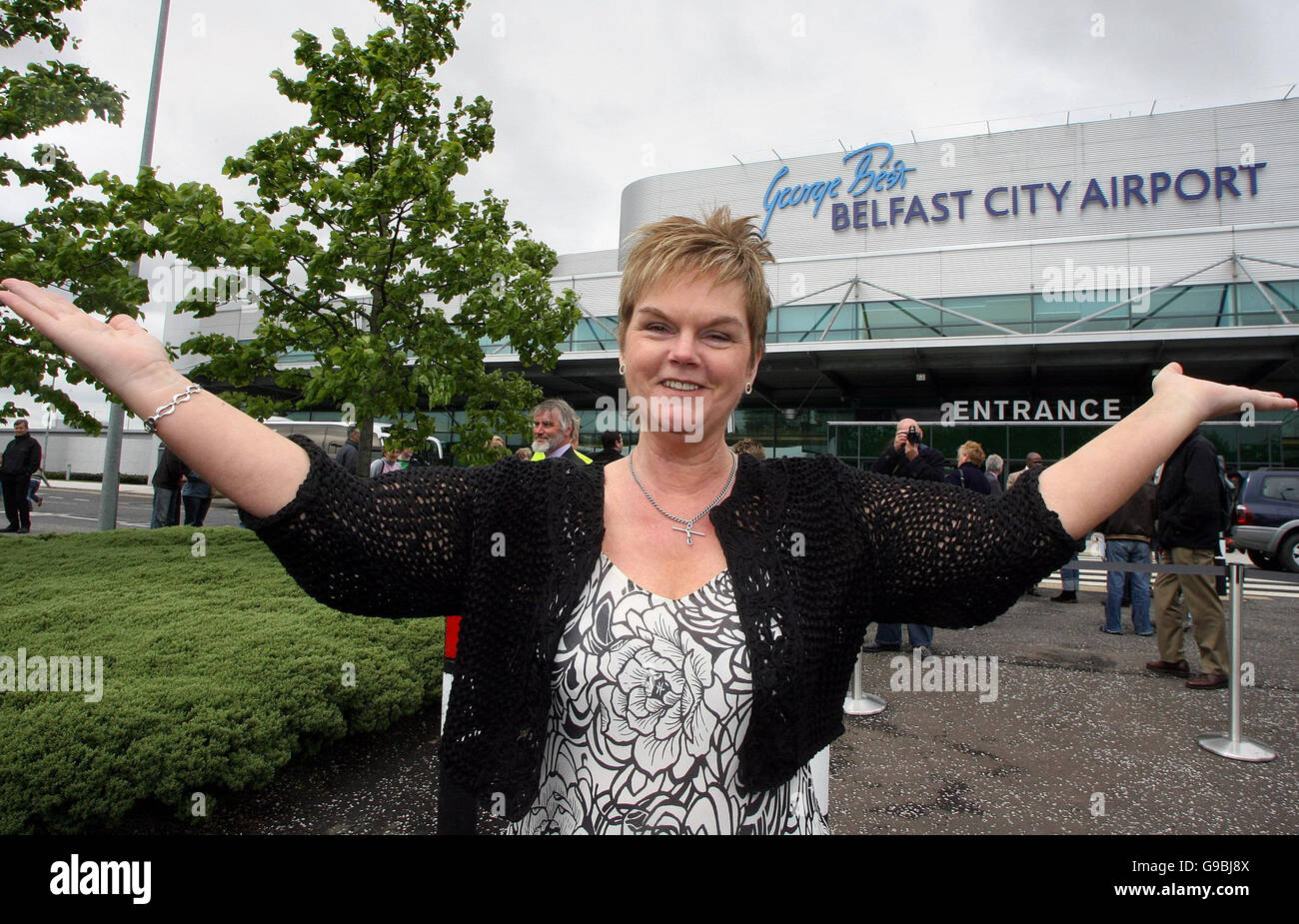 George Best's sister Barbara McNarry at a renaming ceremony as Belfast ...