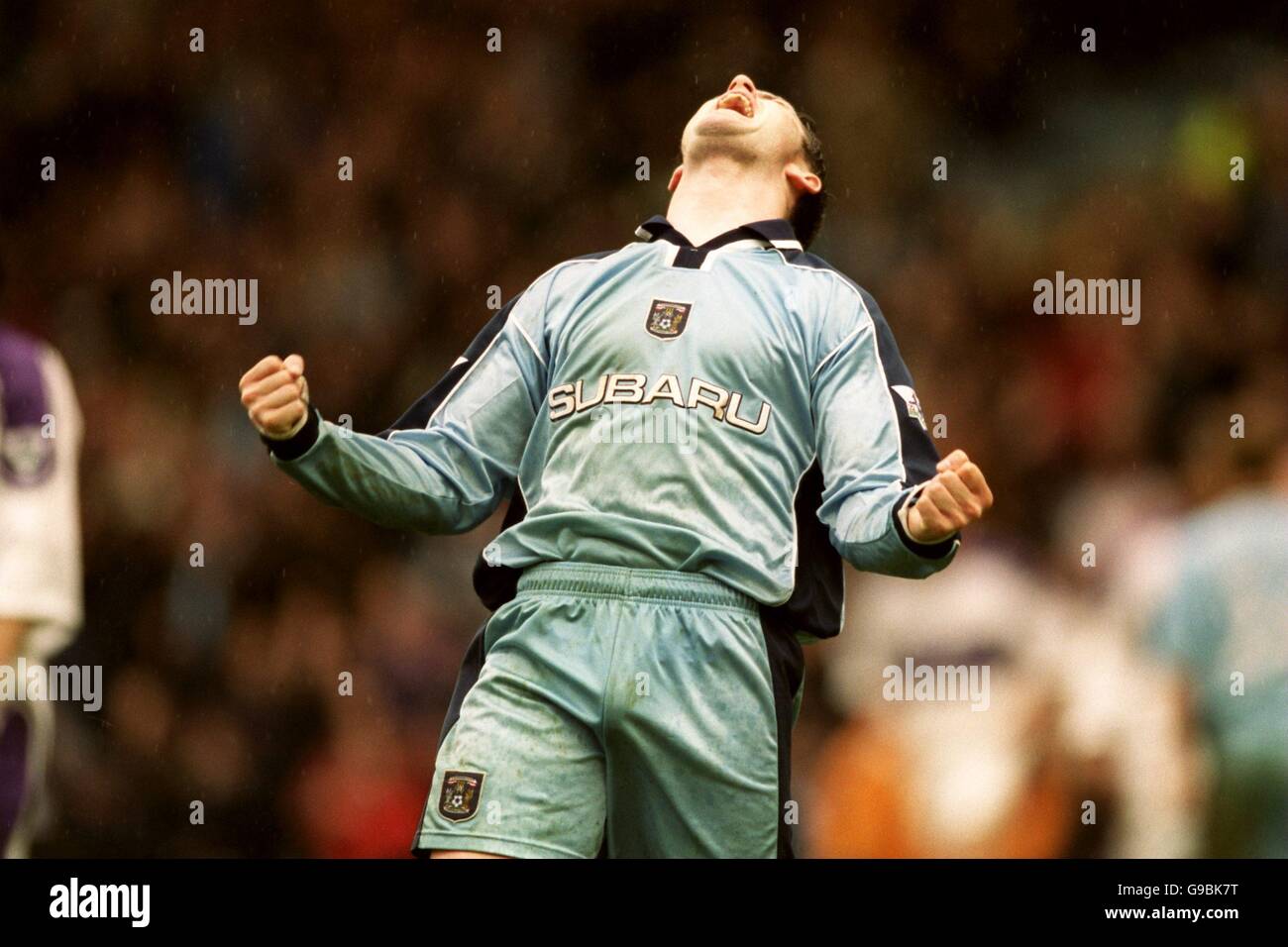 Coventry City's two goal hero Robbie Keane celebrates the win over ...