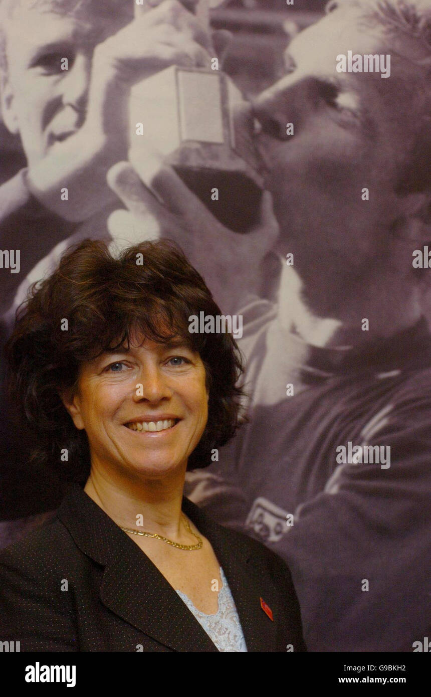 Stephanie Moore, the widow of Bobby Moore, stands next to an iconic ...