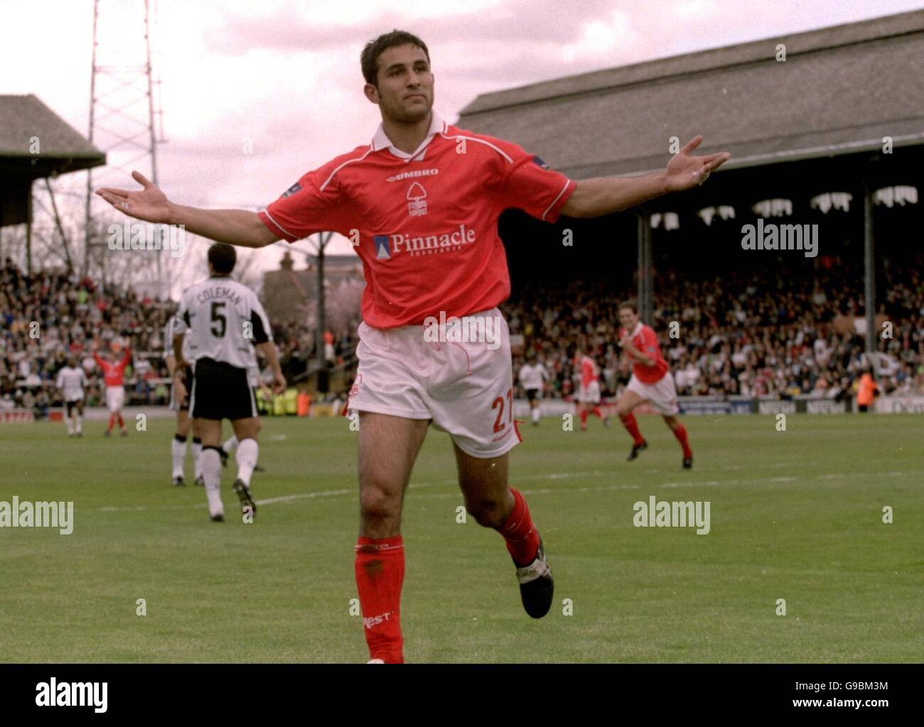 Nottingham forests jack lester celebrates scoring his hi-res stock ...