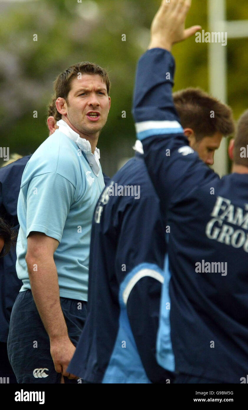 Scotlands scott murray training session on back pitches murrayfield ...