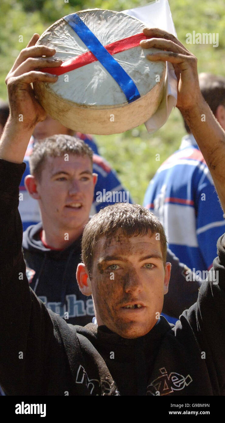 Craig Fairley, 20, from Brockworth, holds his prize after winning a ...