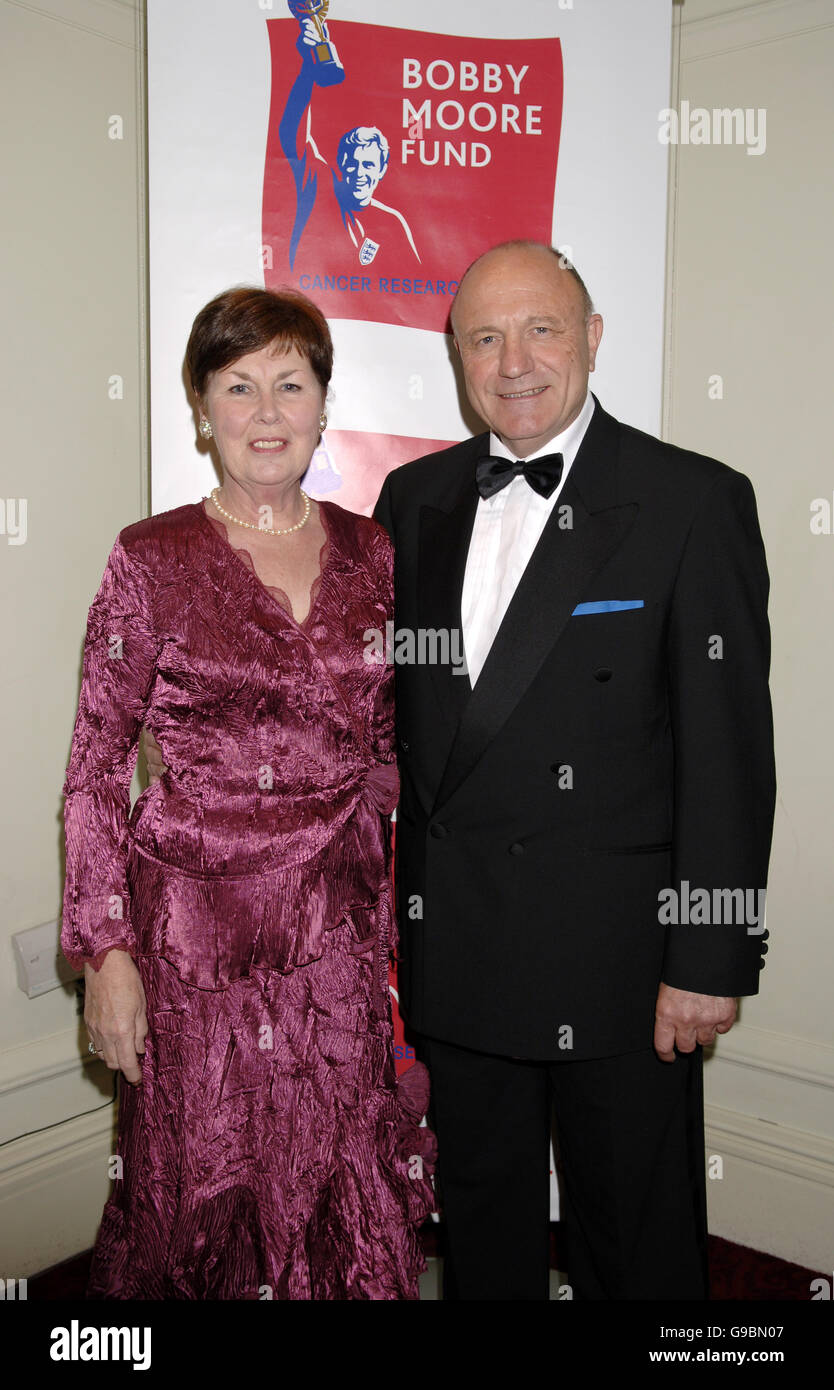 Ex-England footballer George Cohen MBE with his wife during the World ...