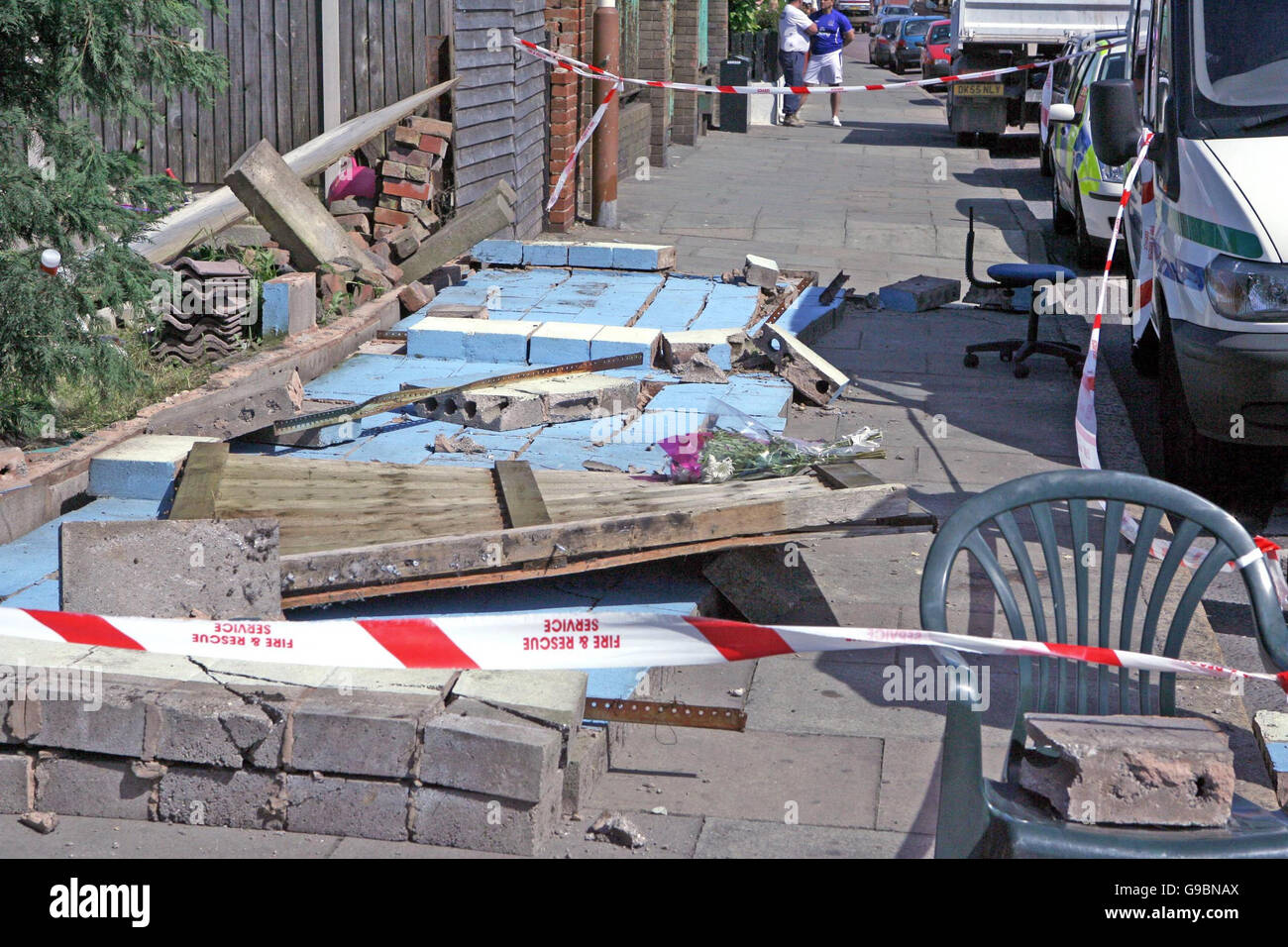 ACCIDENT Wall. A collapsed wall on Hoylake Road where a three-year-old ...