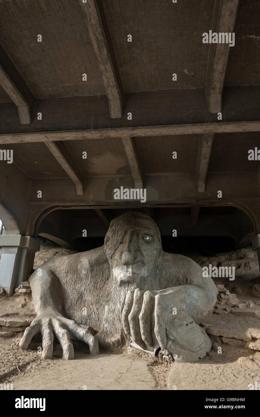 The Fremont Troll, a Fremont neighborhood art installation under the ...