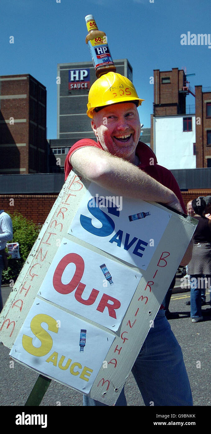 Steve Burris of Winson Green with appropriate headgear outside ...