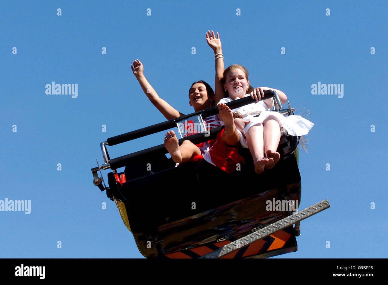 Fairground attractions at epsom downs racecourse hi-res stock ...