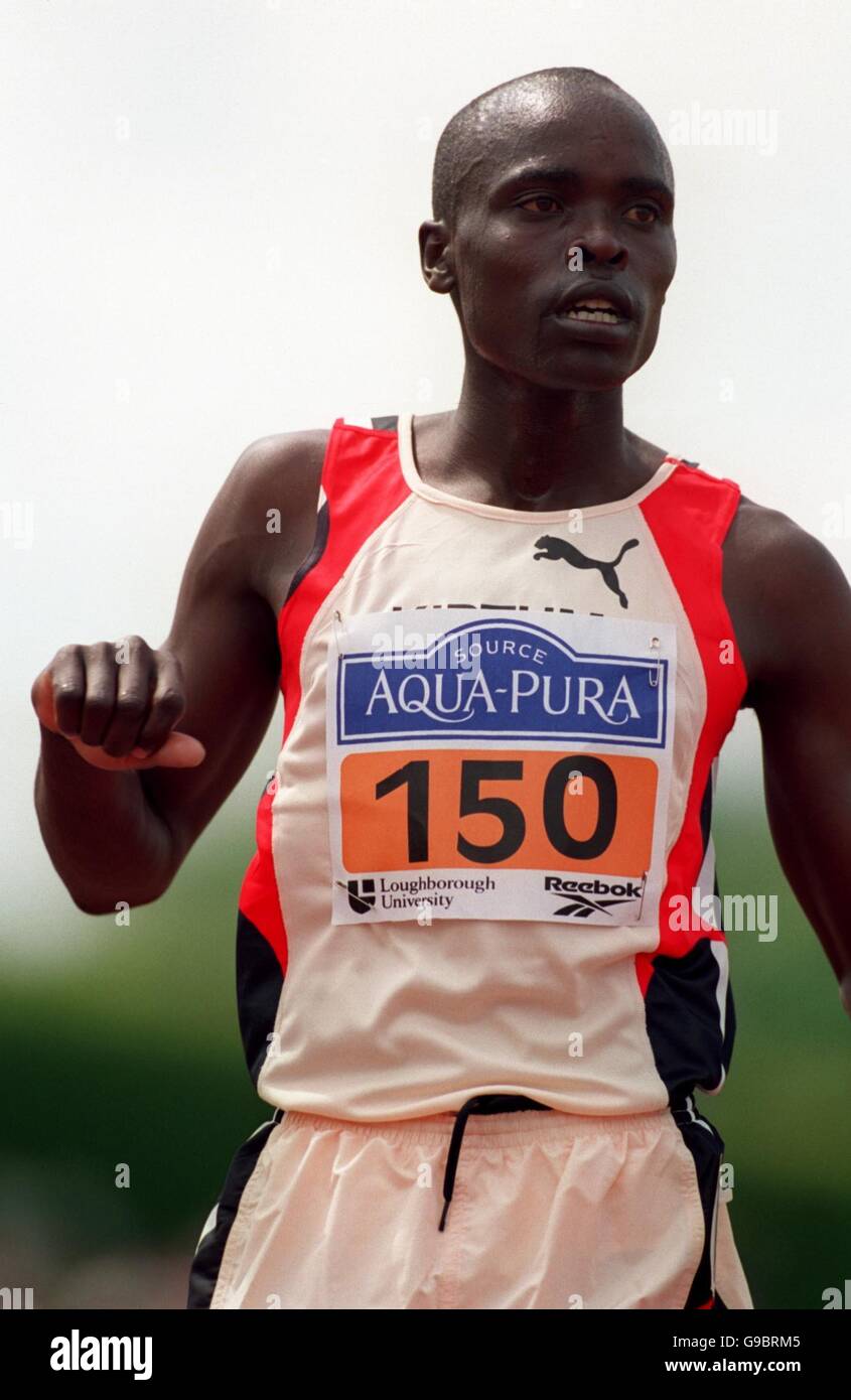 James Getanda crosses the line to finish second in the men's 5000m ...
