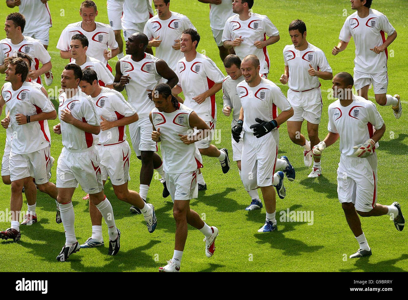 England players warm up training session fifa world cup stadium hi-res ...