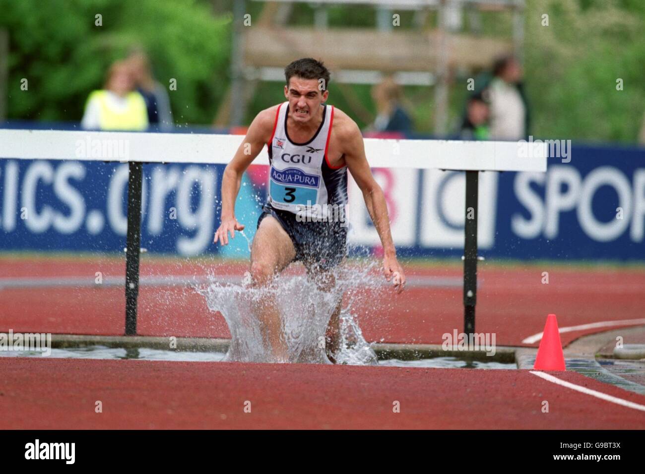 Mark griffith in action in the mens 3000m steeplechase hi-res stock ...