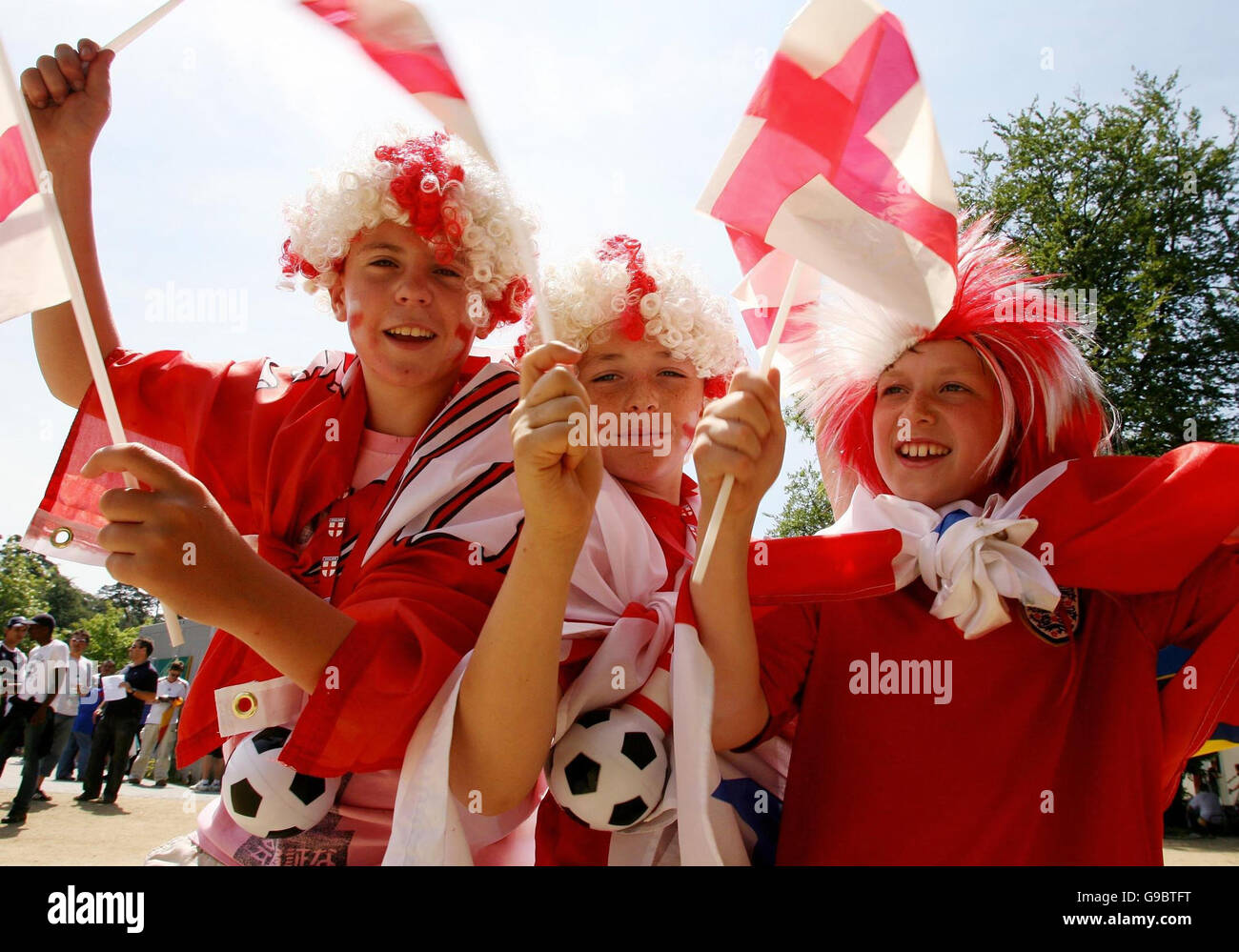 England fans Jonathan Bailey, George Markham and Joey Bell from Essex ...