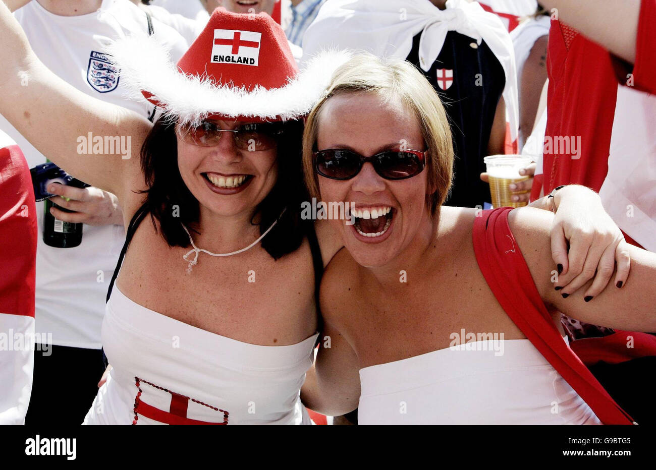 England fans (Left to Right) Lisa Howarth and Hayley Taylor both from ...