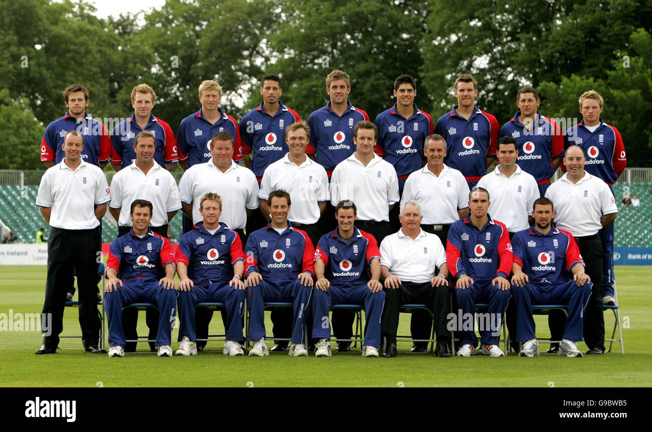 The England cricket team line up for a team photograph ahead of the One ...