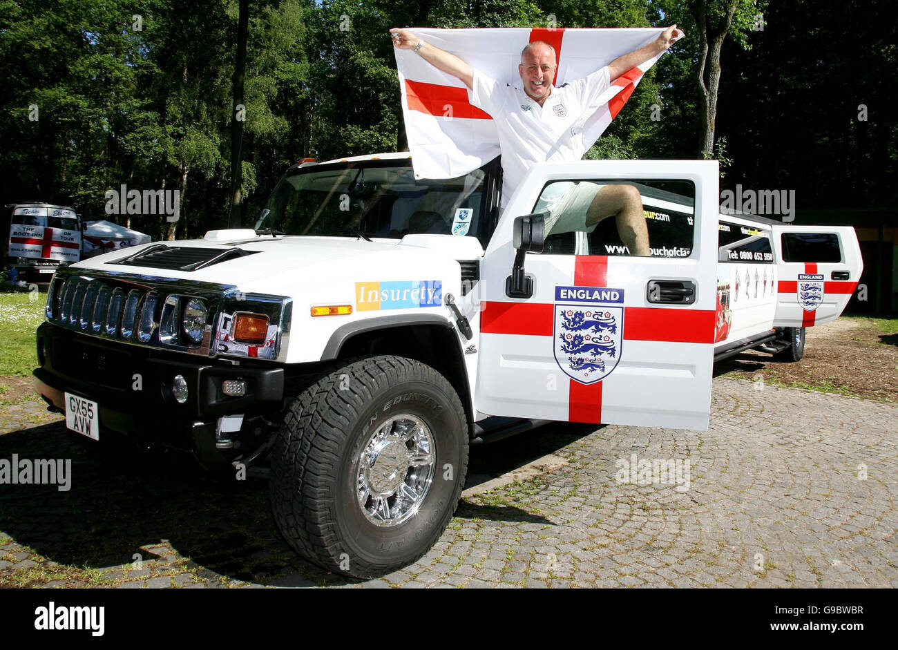 England fan Dex Marshall arrives at a football campsite in Nuremberg ...