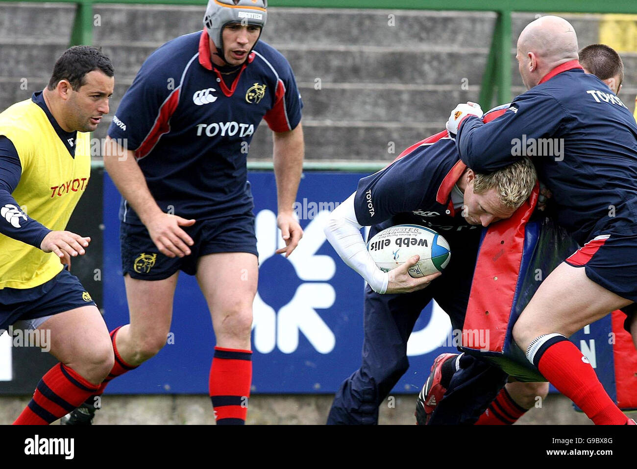 (left to right) Munster's Freddie Pucciariello, Alan Quinlan and Mick ...