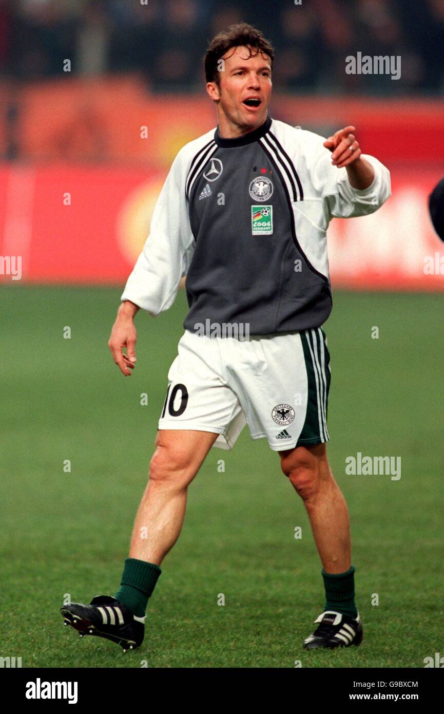 Germany's Lothar Matthaus warming up before his record breaking 144th ...