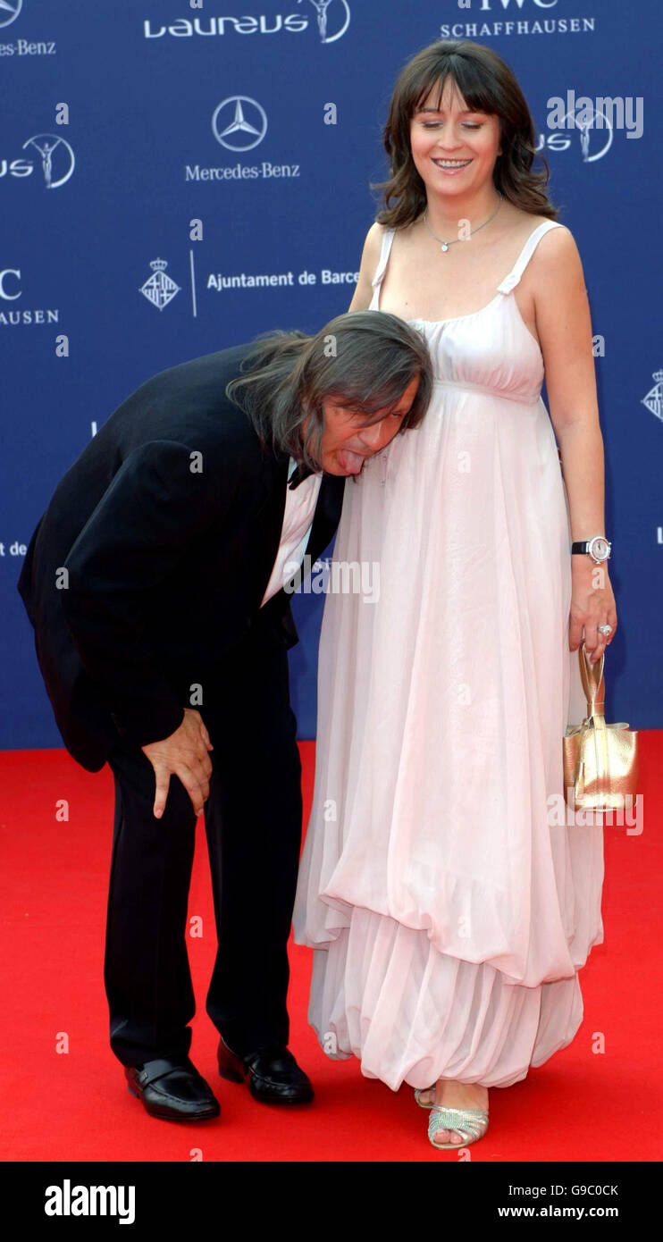 Ilie Nastase and his pregnant wife Amalia Nastase arrive at the Laureus ...