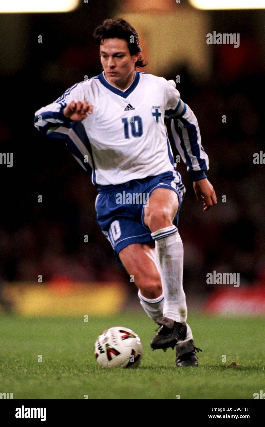 Soccer - Friendly - Wales v Finland. Jari Litmanen, Finland Stock Photo ...