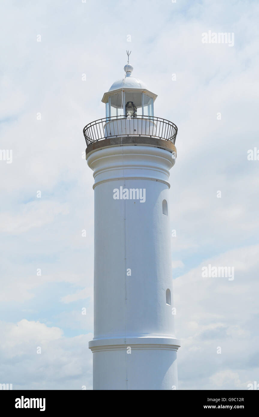 Old fashioned white lighthouse Stock Photo - Alamy