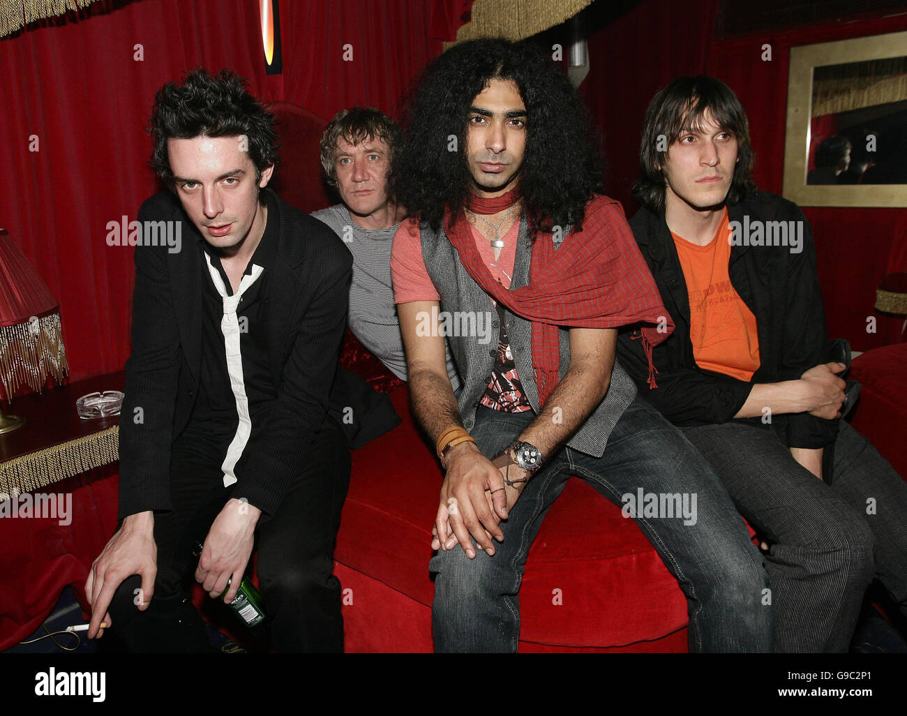 Rock band Brothermandude pose backstage (left to right) guitarist Matt ...