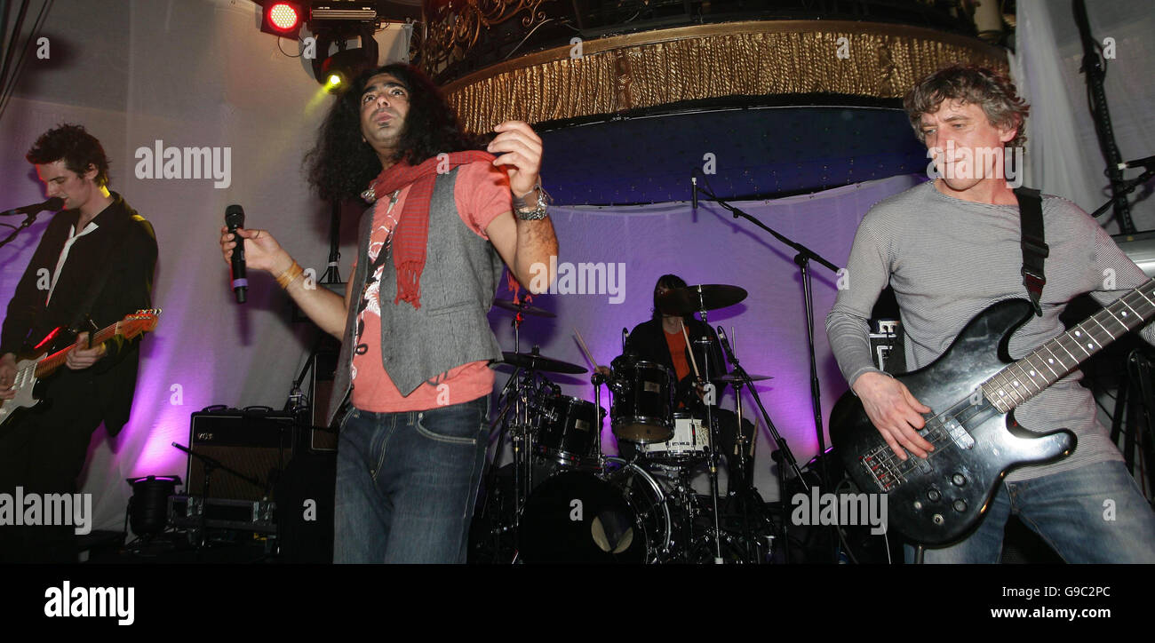 Rock band Brothermandude (L-R) guitarist Matt White, lead singer Shake ...